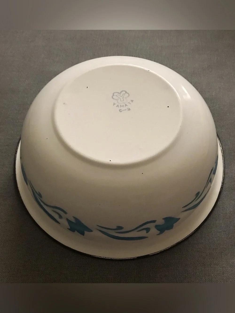 Vintage | Dining | Vintage Yamata Enamelware Bowl With Coral Pink ...
